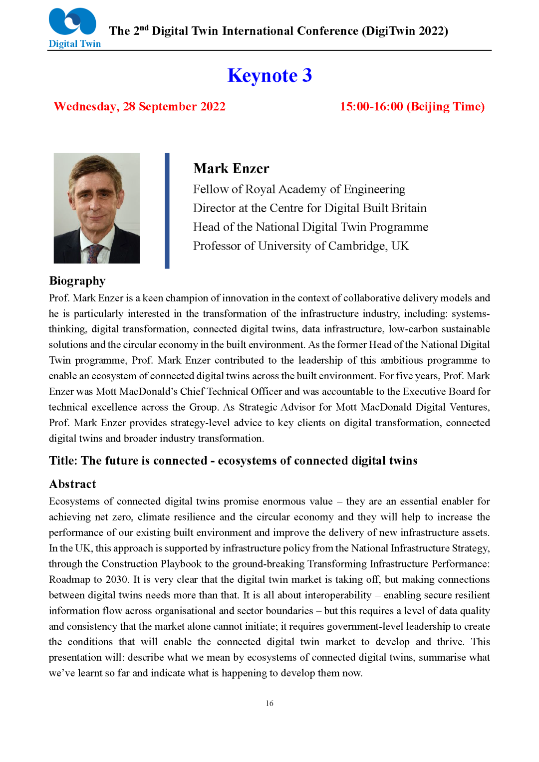 今天下午3点：DigiTwin 2022 第二届数字孪生国际会议隆重召开！ - Py学习