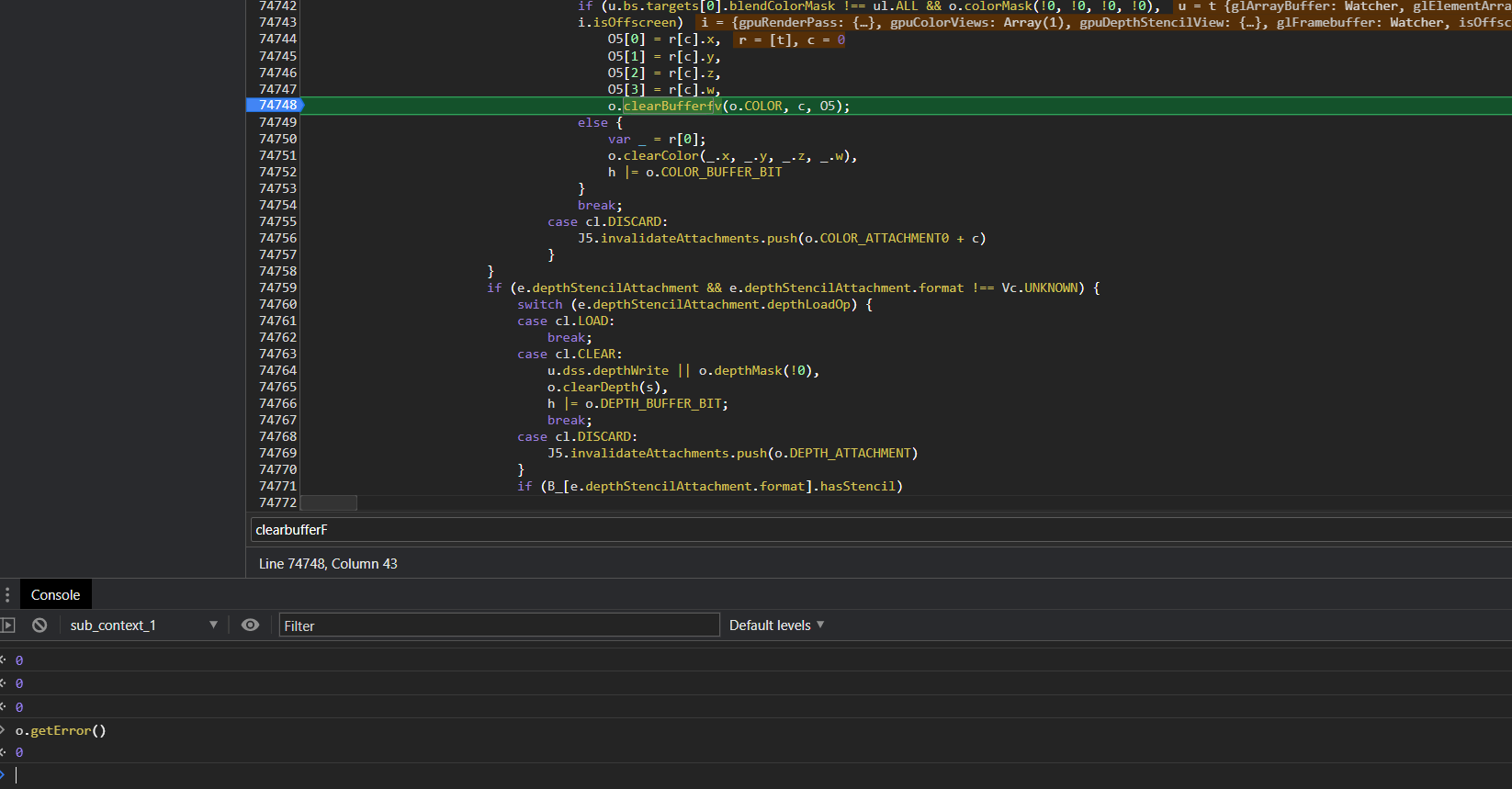 微信小游戏 Webgl2 gl.clearBufferfv 返回 1280 Invalid Enum | 微信开放社区