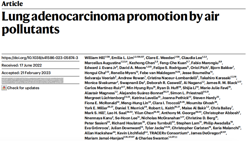 与吸烟的危害一样，最新Nature论文：空气中的PM2.5通过炎症加剧肺癌风险 - 脉脉