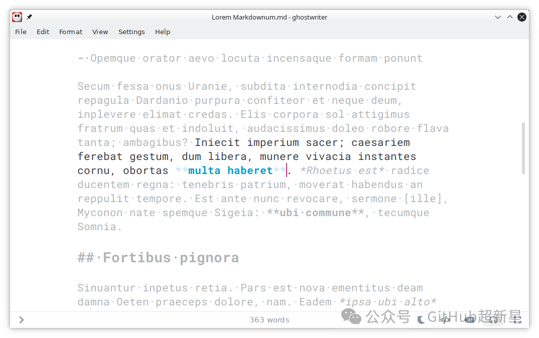Github上一个极简写作神器：Ghostwriter，Markdown编辑利器，提升写作效率的最佳利器 - Py学习