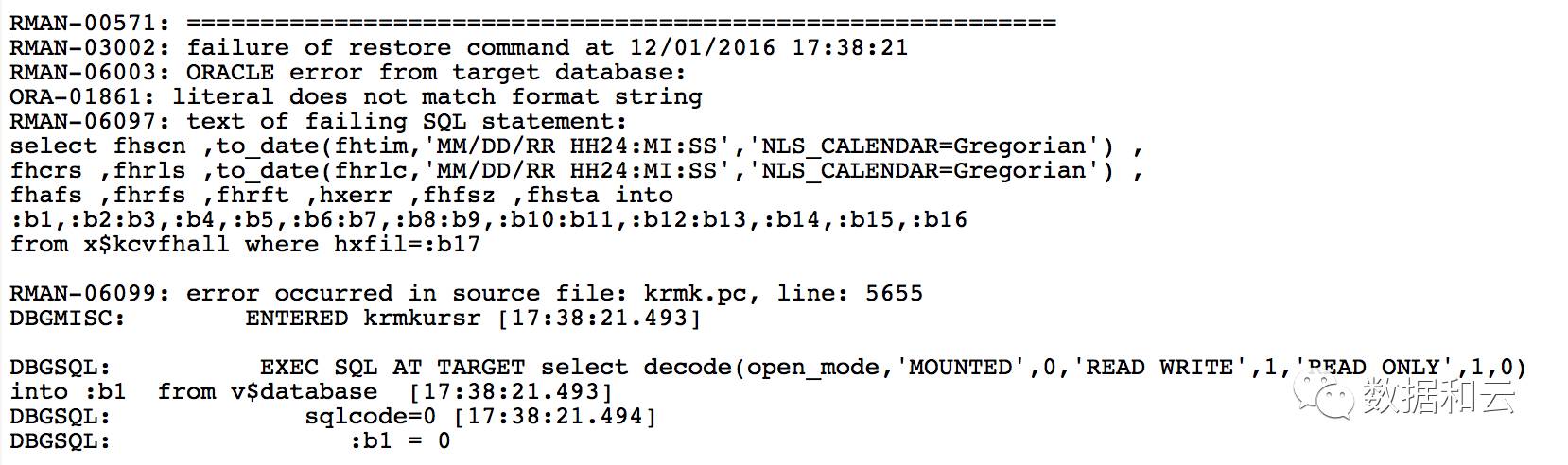 【数据恢复】Restore Database with ORA-01861 - 墨天轮