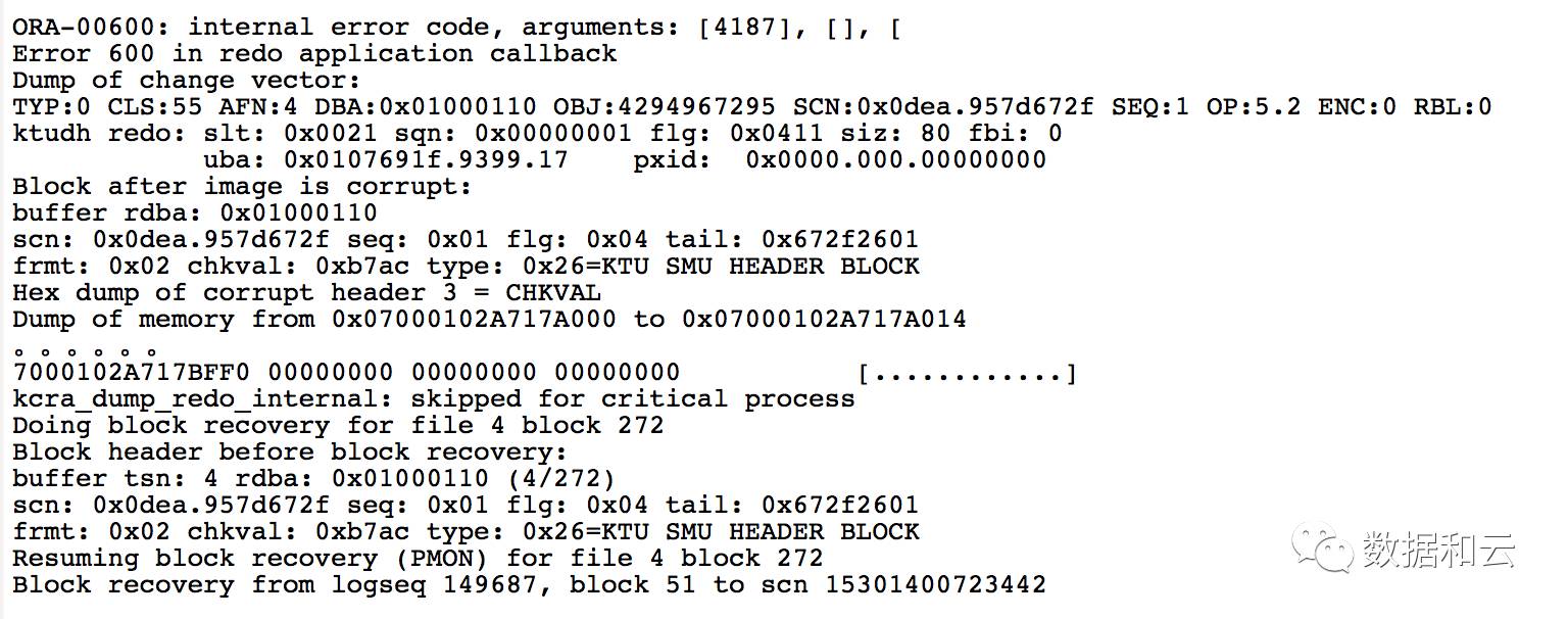 ORA-00600: internal error code, arguments: [4187] - 墨天轮