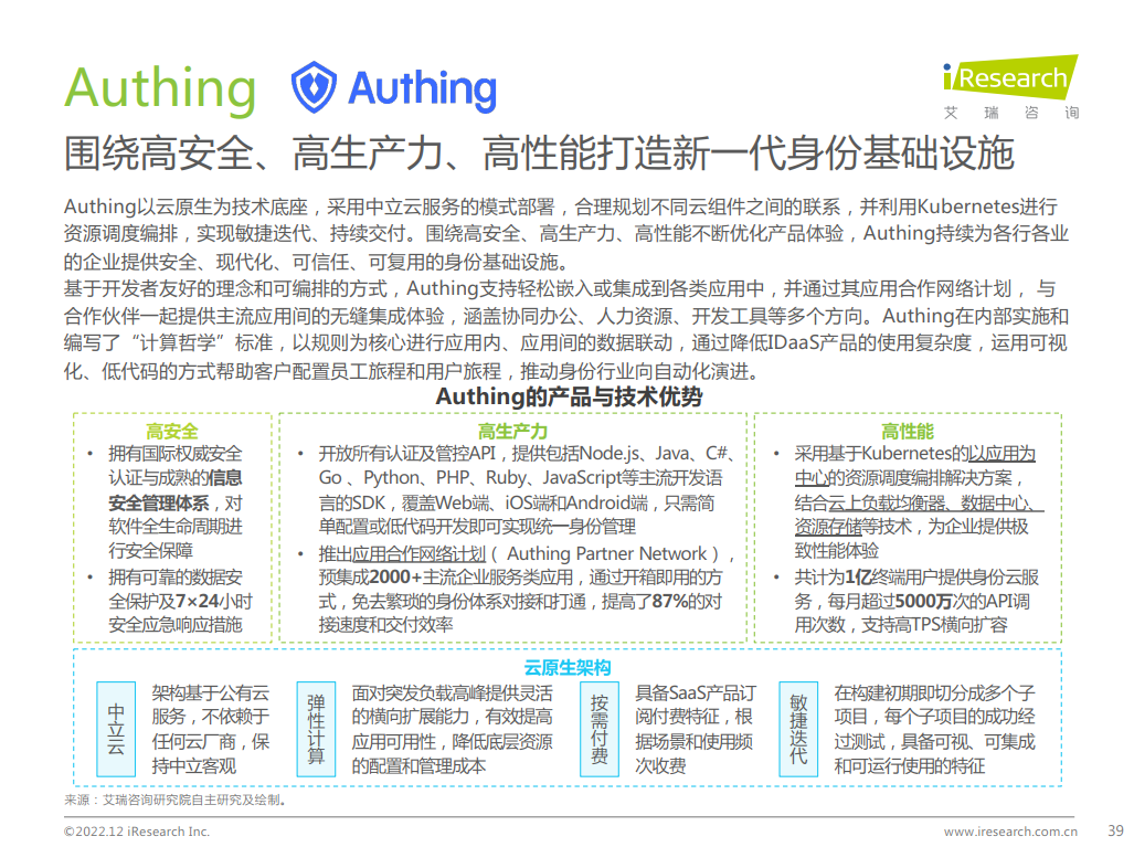 Authing 入选艾瑞咨询 2022 年《中国企业级 SaaS 行业研究报告》 - 脉脉