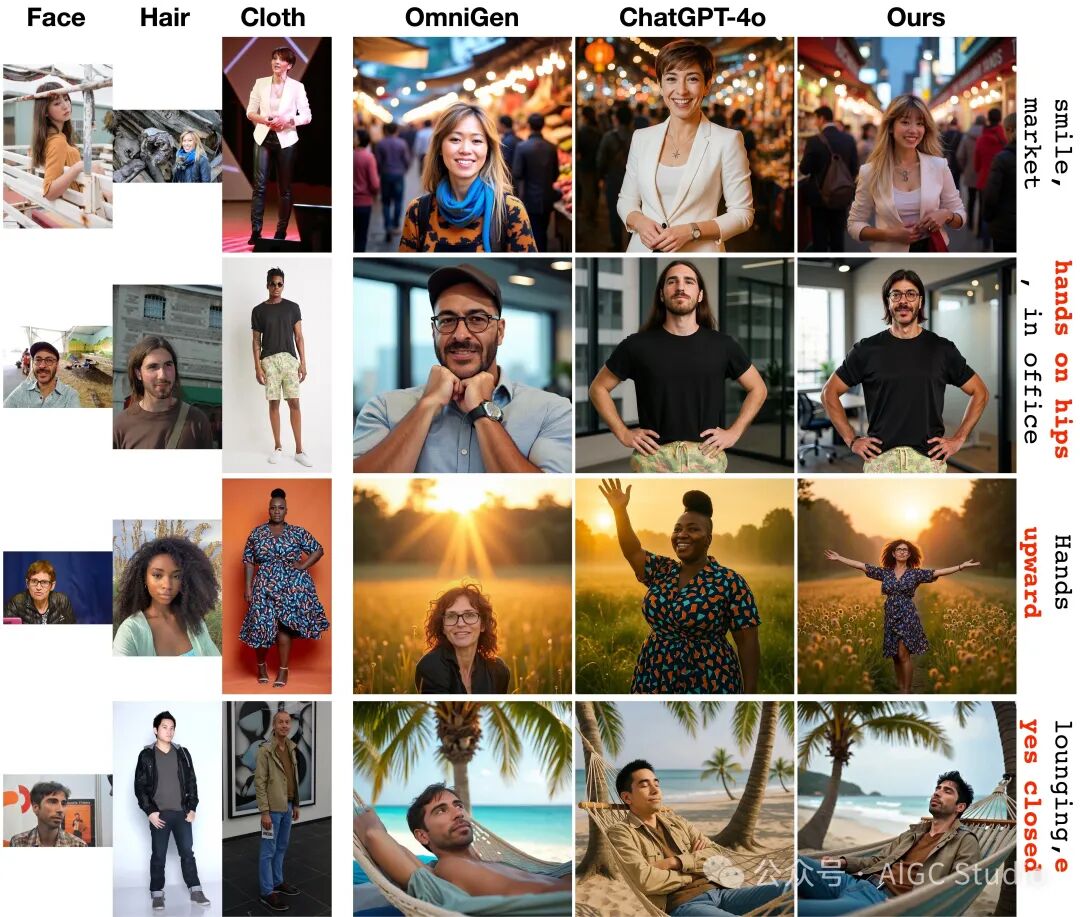 AI I024: ComposeMe：可基于文本对多属性（单人&多人）多属性（身份、发型和服饰）随意组合和解耦控制。