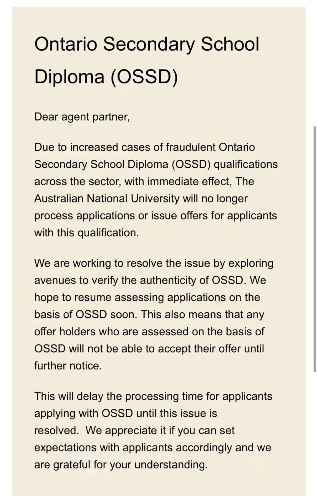 澳洲大学要彻底放弃OSSD学生？一文读懂澳八大OSSD申请审核事件始末 - 脉脉