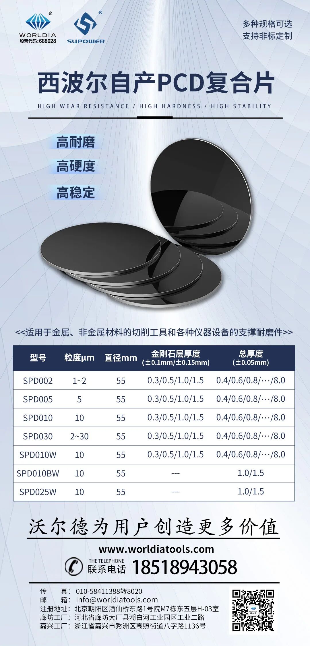Supower self-produced PCD composite sheet-high wear resistance, high ...
