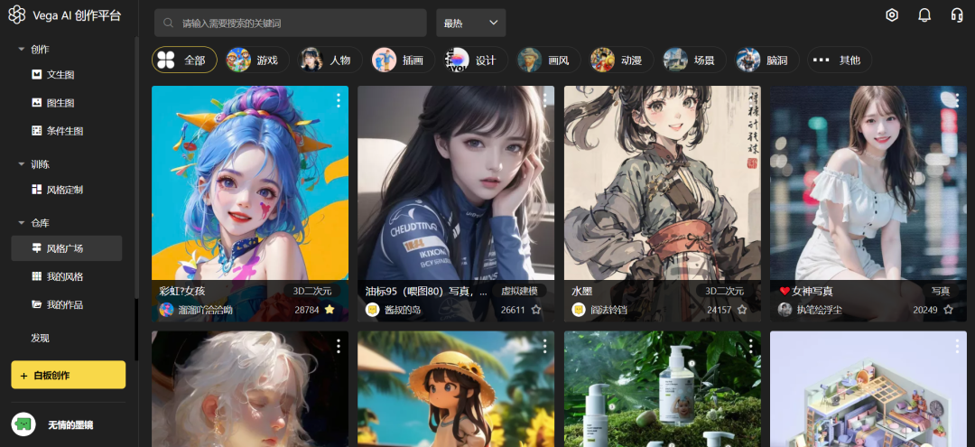 Vega AI，AI人工智能绘画工具，可文生图、图生图、条件生图-奥兔兔