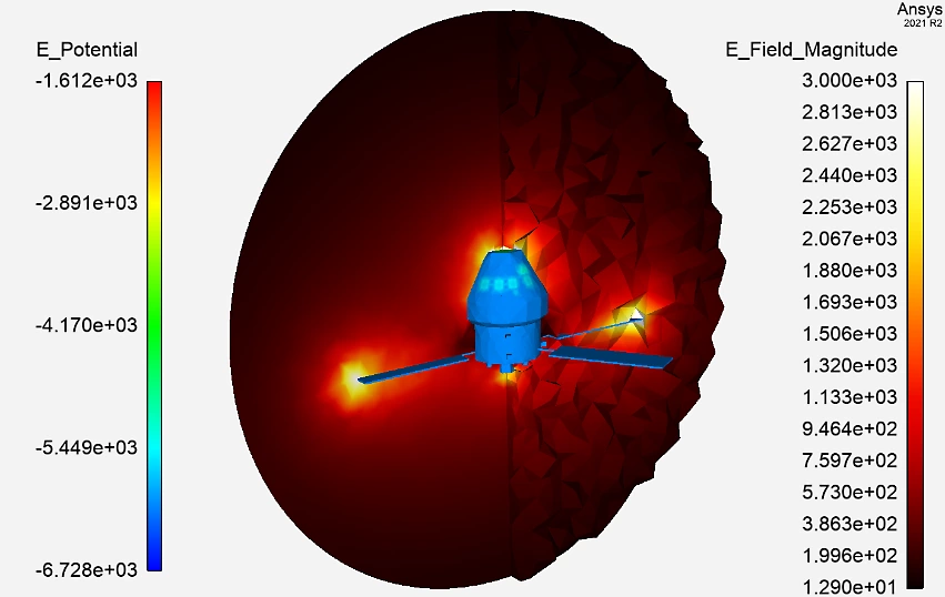 通过仿真降低航天器上的静电放电风险_Ansys EMA3D Charge 电磁仿真-技术邻