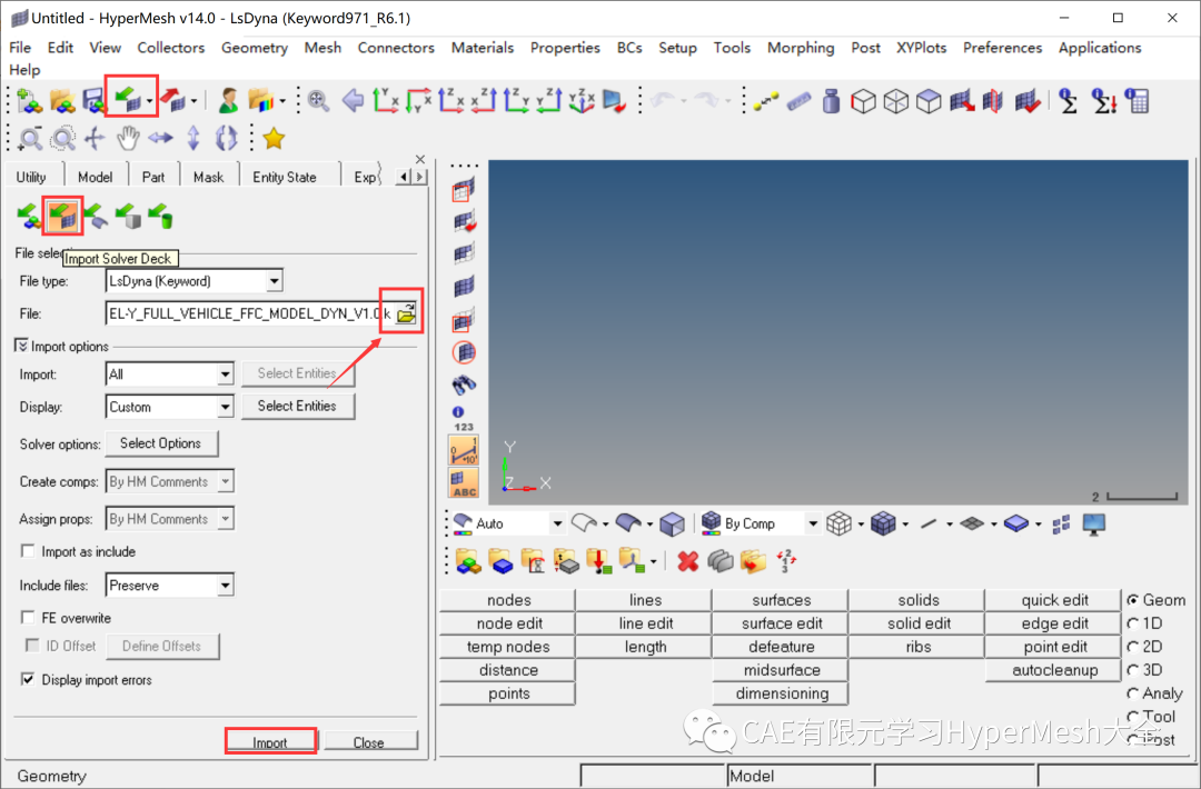 HyperMesh导入Ls-dyna K文件的方法_hypermesh ANSYS LS-DYNA-技术邻