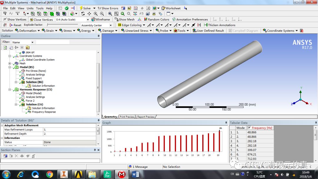 ANSYS Workbench模态与谐响应分析实例_Meshing-仿真秀干货文章