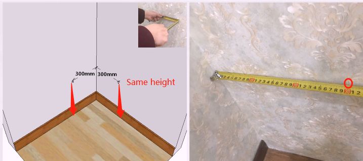 How to measure non-right angle wall