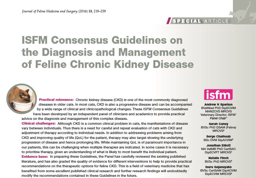 中文翻译版兽医指南 | ISFM关于猫慢性肾病诊断与管理的共识指南（上）_培训_维宠宠物导航网