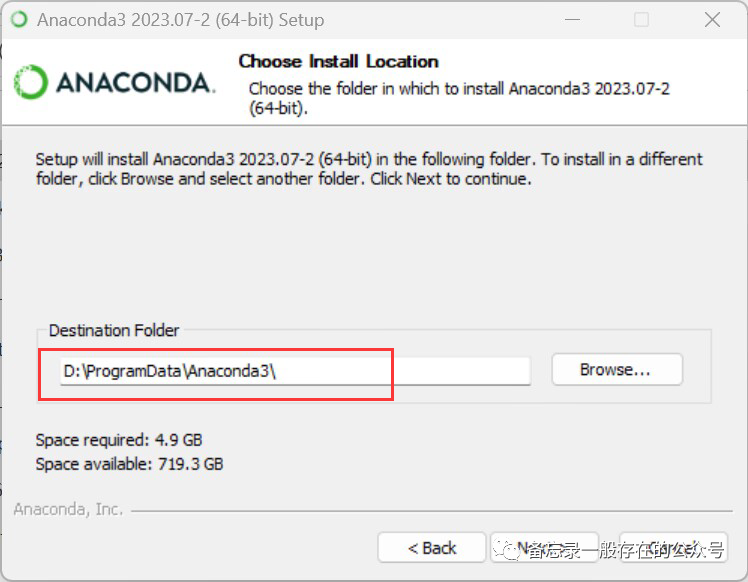 Warning: 'Destination Folder' contains 1 space.【Anaconda安装】 - 墨天轮