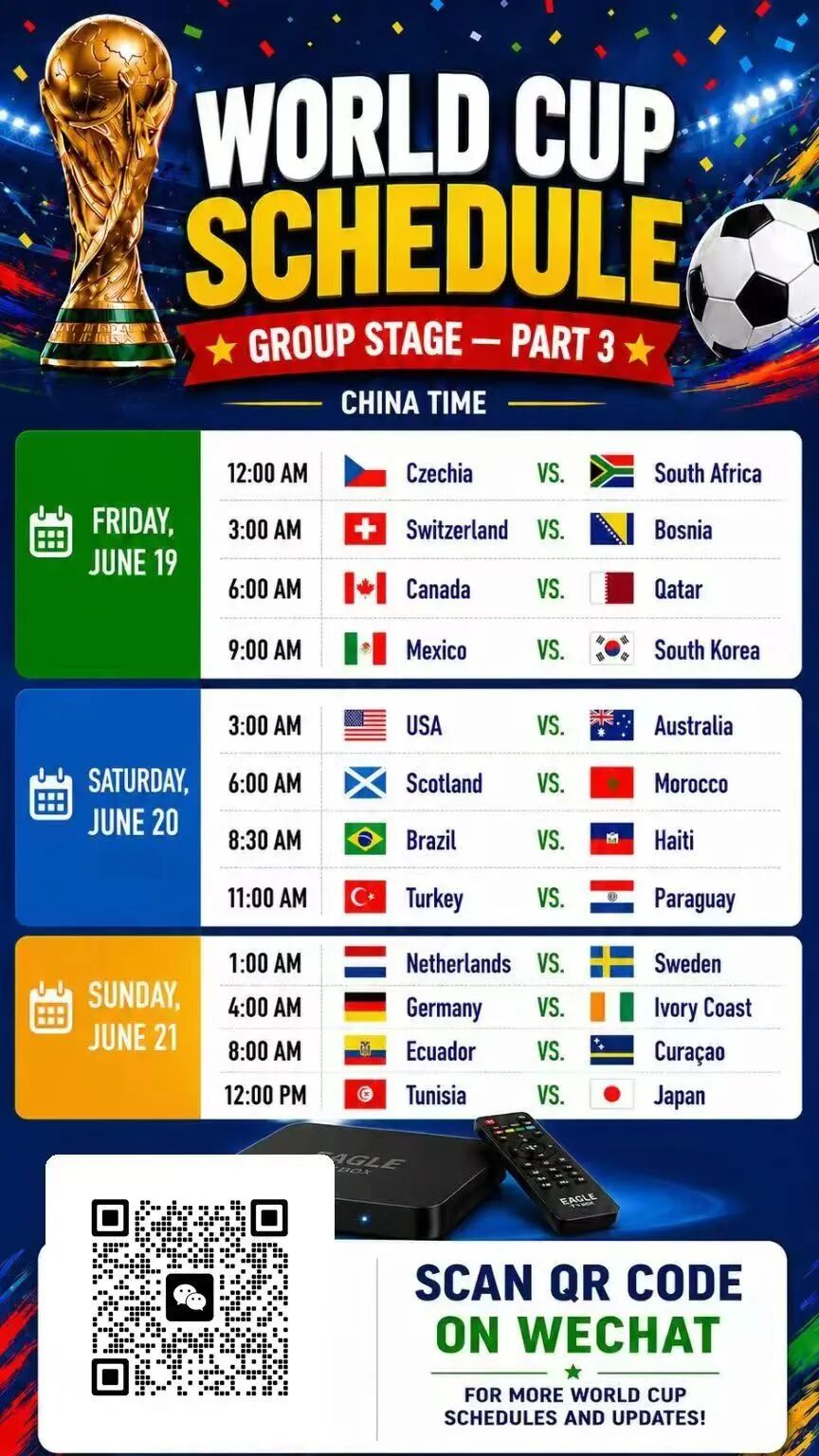 Refer China: World Cup 2026 China Time ： Watch with Eagle TV Box