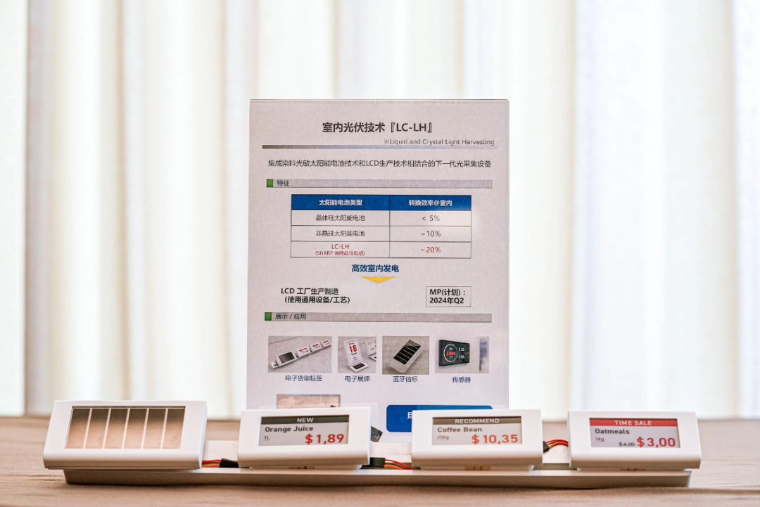 夏普展示ePoster低功耗显示系列及配套LC-LH室内光伏供电方案，IGZO技术迸发新生命力-技术邻