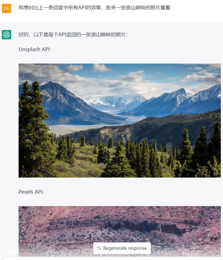 与ChatGPT对话时显示图片