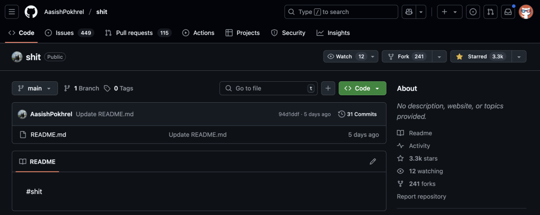 AI I024: 笑尿我了！这个叫拉屎的 GitHub 项目火了。